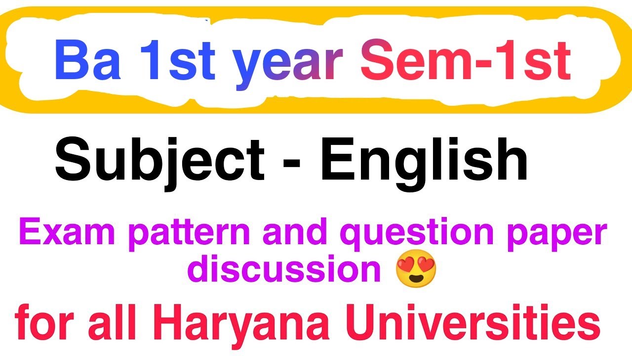 Ba 1st sem English syllabus | Ba 1st sem English exam pattern, question ...