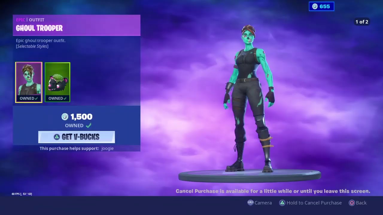 FORTNITE ghoul trooper item shop? - YouTube