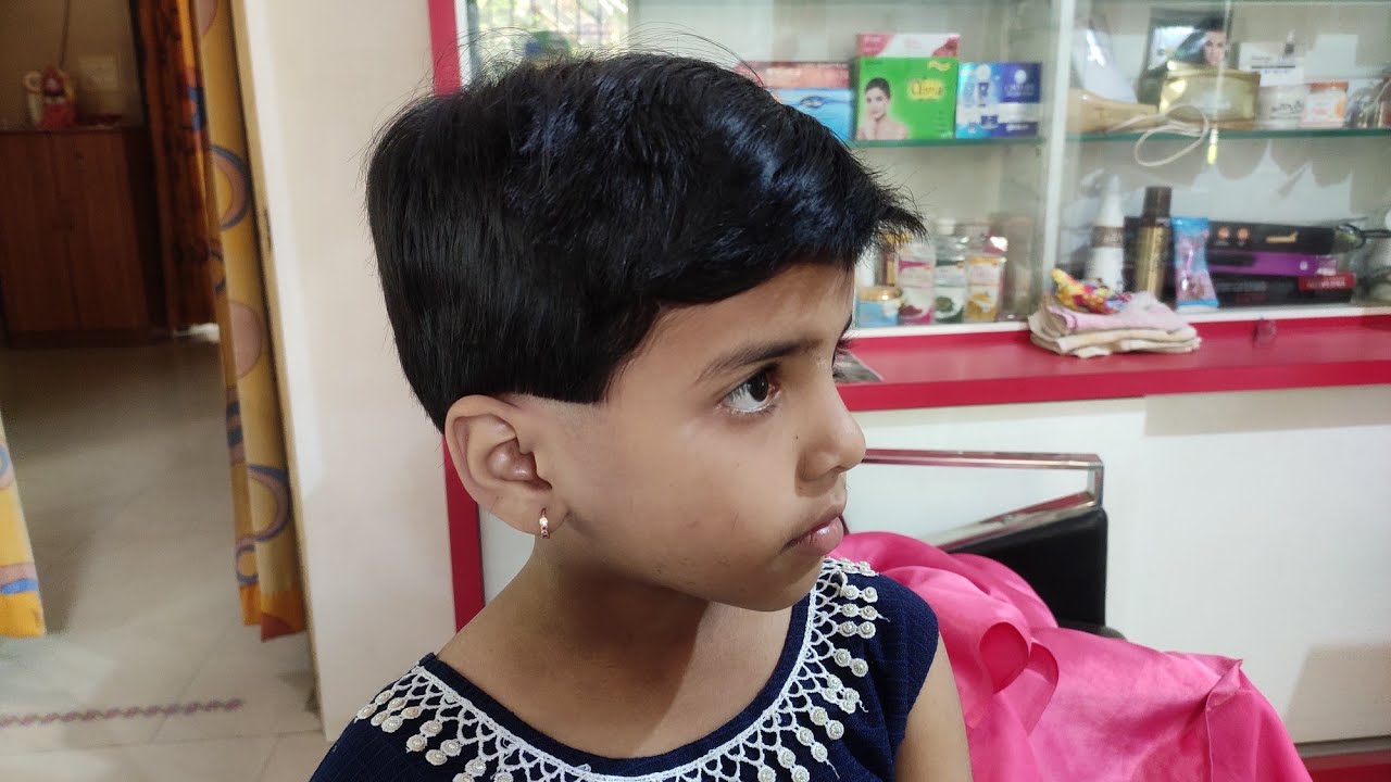 how to make boy hair cut, for little girl - YouTube
