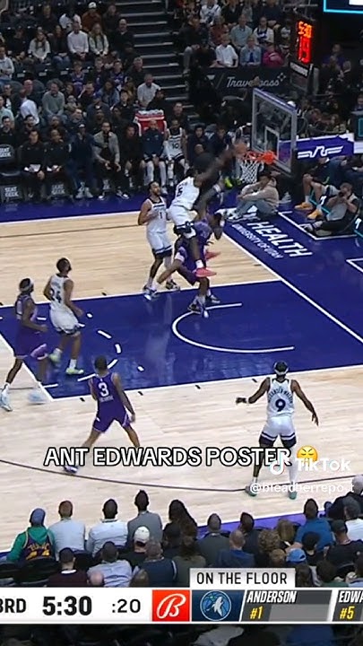 Anthony Edwards With The Nastiest Poster Of His Career On John Collins Dislocated His Finger 😮‍💨 ...