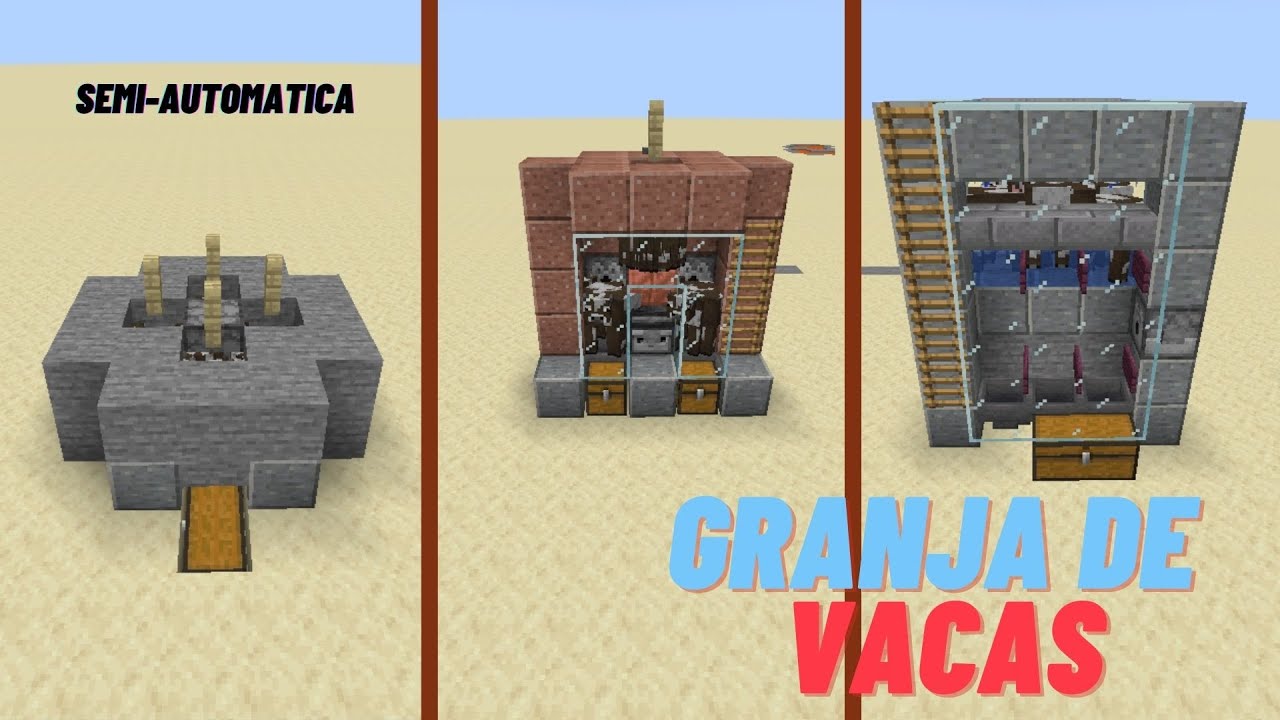 3 Granja De Vacas Para Tu Survival Minecraft Tutorial 1 19 Youtube