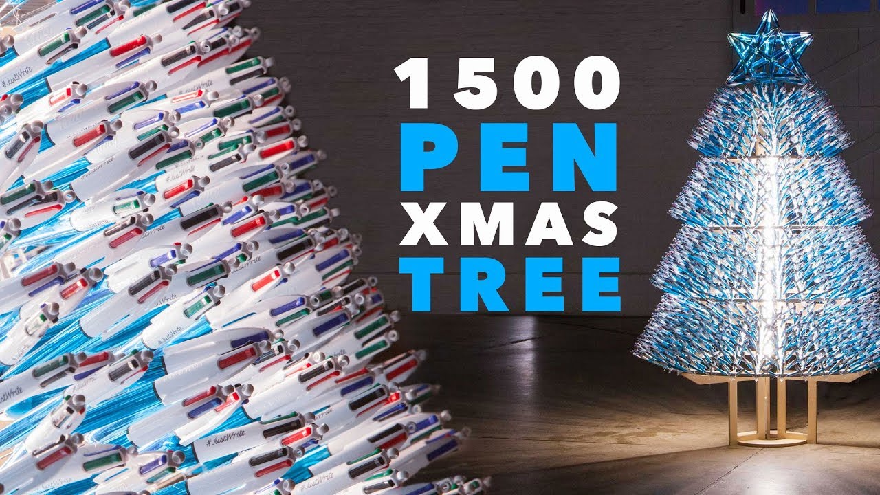 Making a Christmas Tree from Old Pens - YouTube