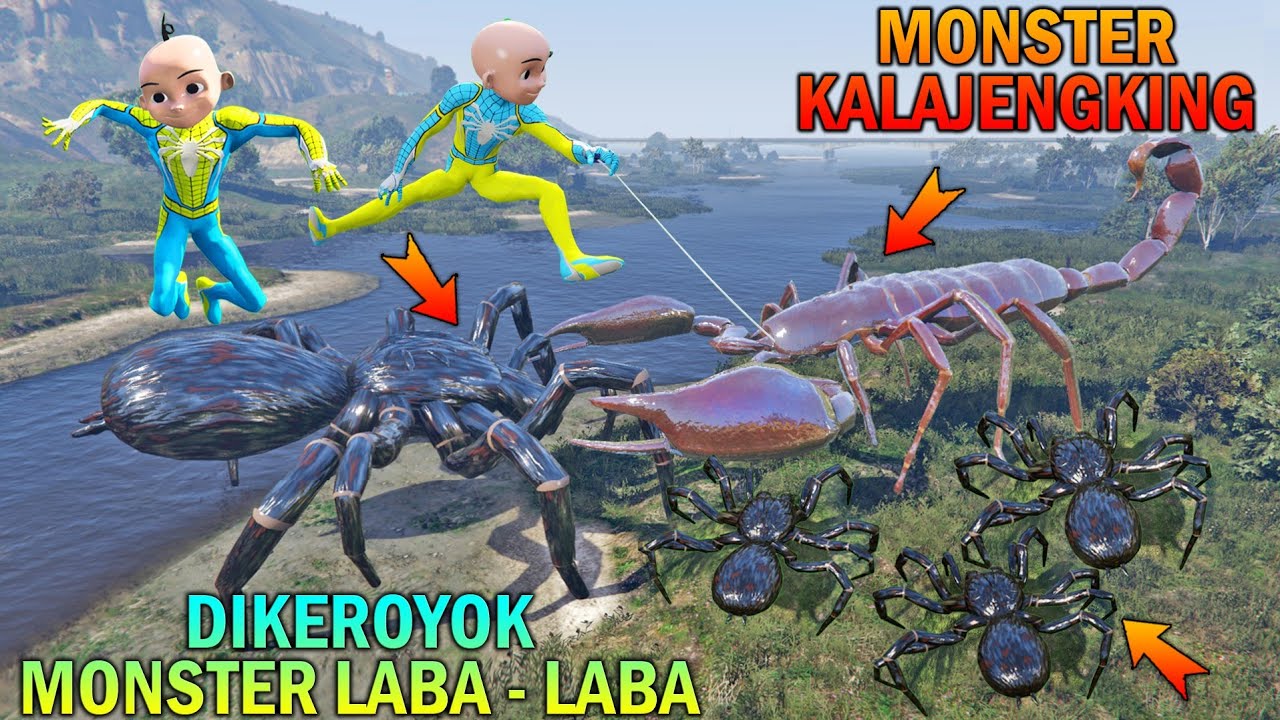MONSTER LABA LABA KEROYOK MONSTER KALAJENGKING, SPIDERMAN UPIN IPIN ...