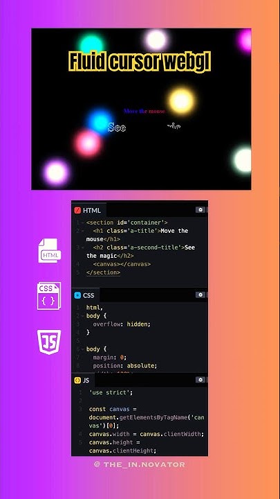 Shorts Fluid Cursor Webgl Javascript Css Html Webdesign Webdevelopment Tutorial Htmlcss