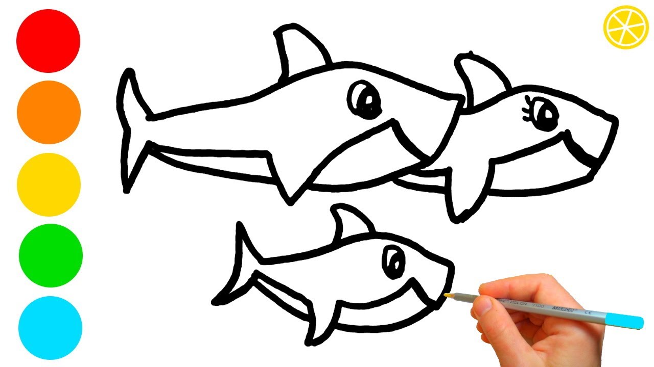 Drawing Baby Shark Family for kids - YouTube