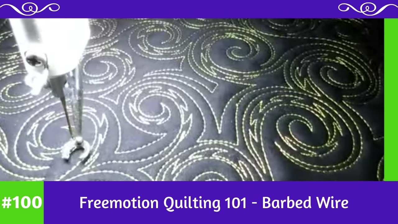 Freemotion Quilting 101 #100 - Barbed Wire - YouTube