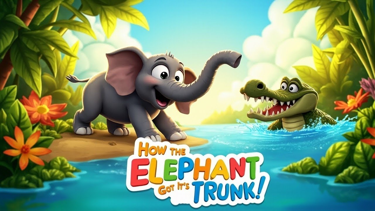 How the Elephant Got Its Trunk! A Fun Bedtime Story for Kids - YouTube