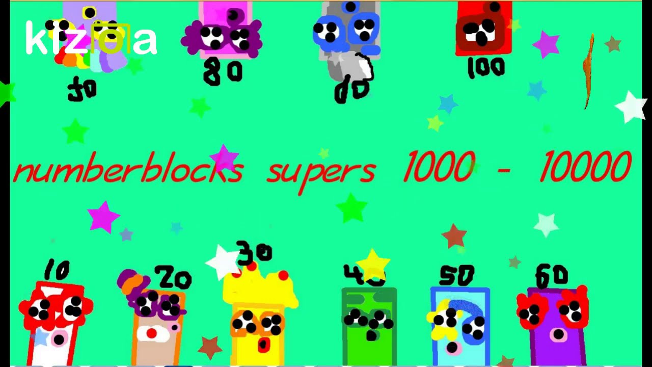 numberblocks wow 1000 - 10000 super - YouTube