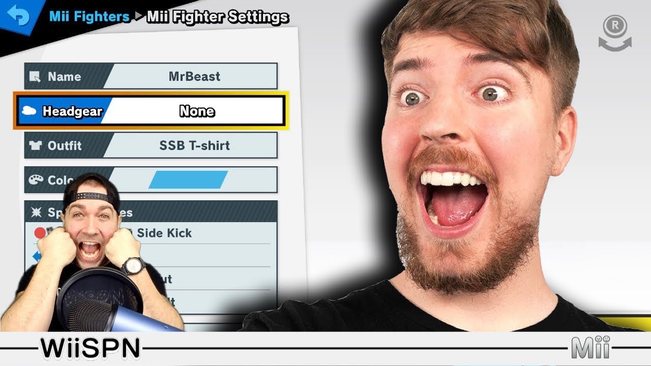 I literally surprised MrBeast with his very own custom Mii Brawler ...