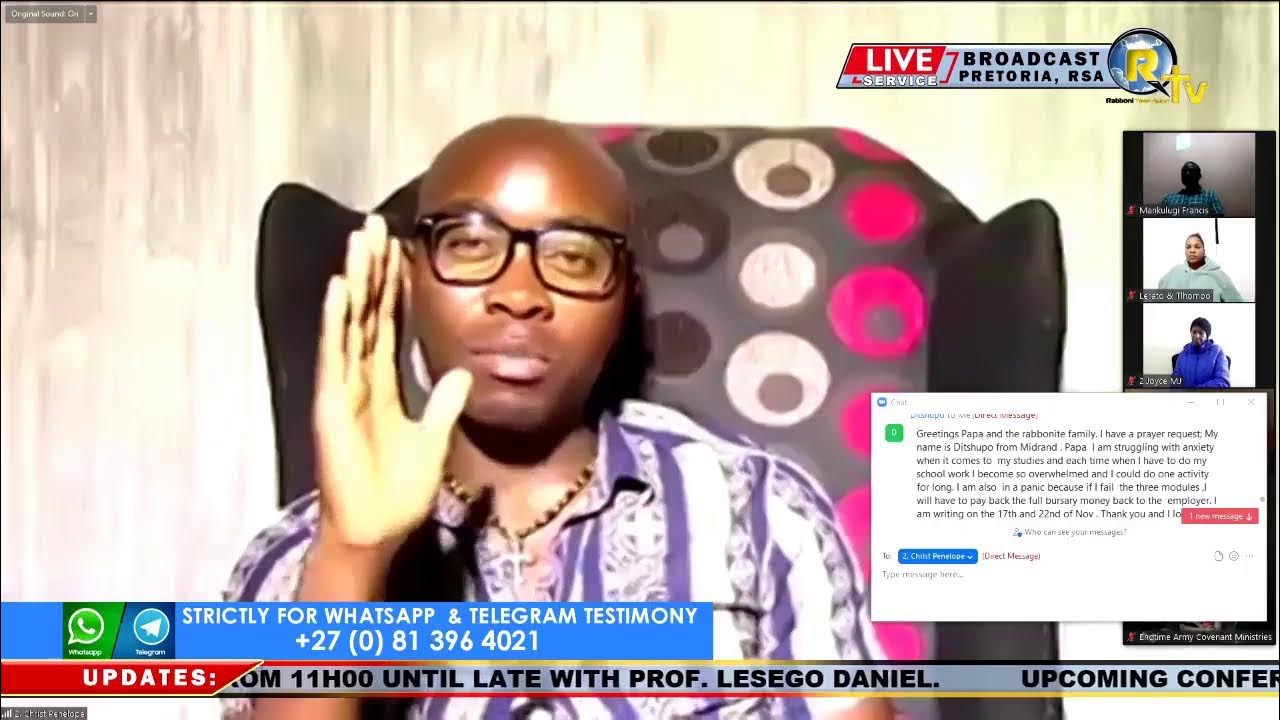 04 NOVEMBER 2022 FRIDAY LIVE BROADCAST SERVICE WITH PROF. LESEGO DANIEL AND SONS PART 2 - YouTube