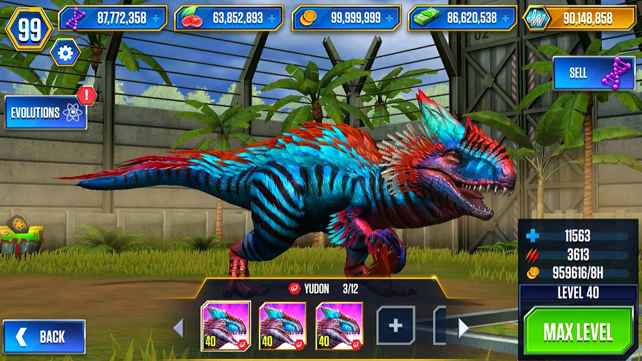 All Dinosaurs Max Level 40 And Level 60 | Jurassic World The Game - Youtube