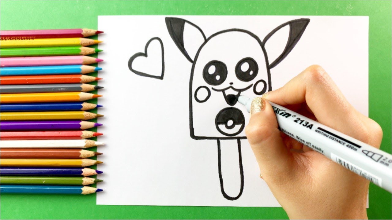 How to draw a pikachu ice cream | drawing tutorial |drawing cute things ...