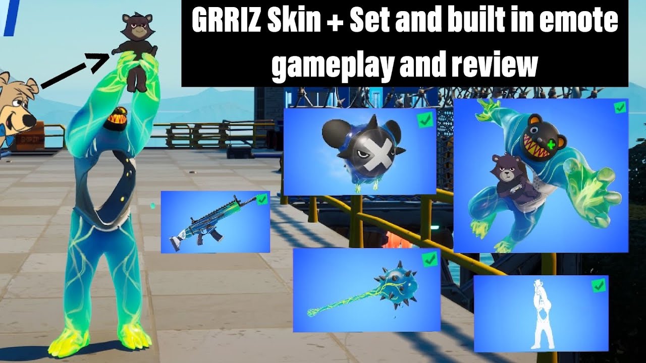 GRRIZ Skin, Grrizzy Gooper pickaxe, Hot slurp Ballon and “Pick me up ...