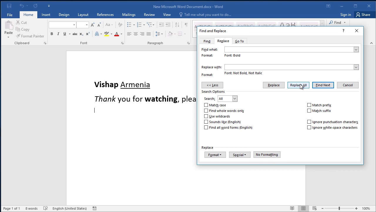 How To Find And Replace Formatting In Word YouTube How To Find And Replace Formatting In Word YouTube