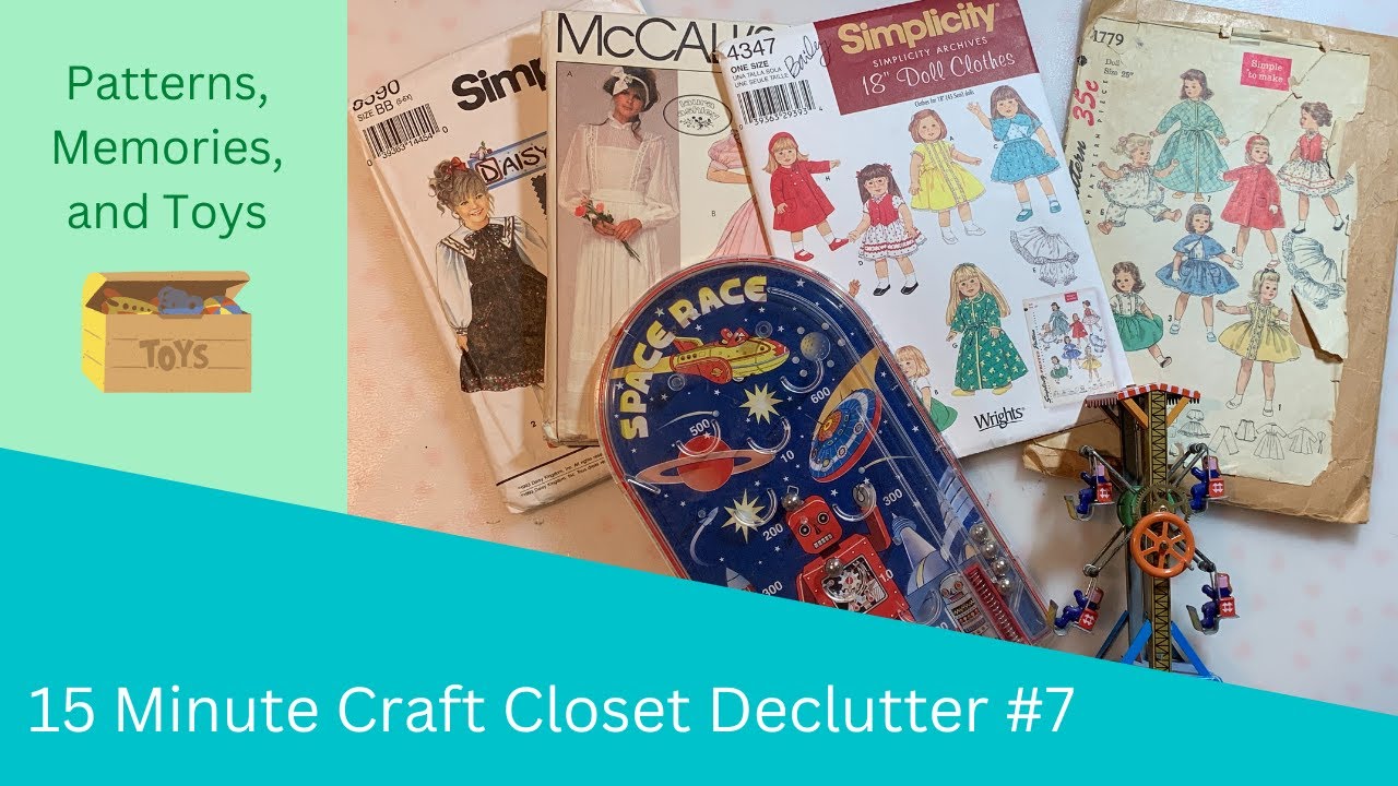 Patterns, Memories, and Toys, oh my! | Craft Closet Declutter #7 - YouTube