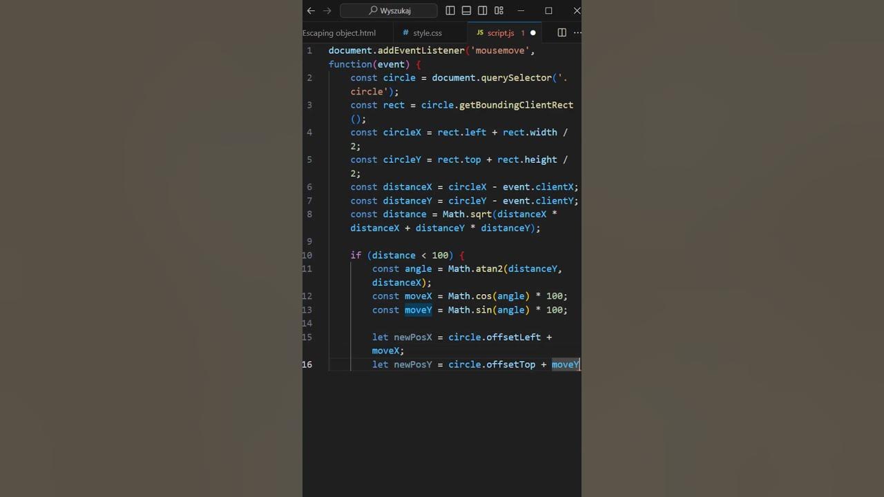How To Make Escaping Object In Html Css And Javascript Codeit Shorts Youtube