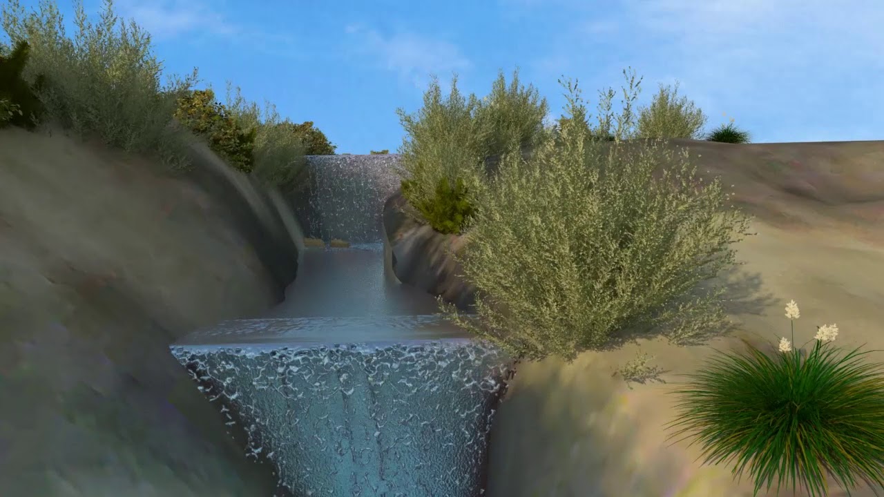 Waterfall plaza design at Wadi El Rayan National Park - YouTube