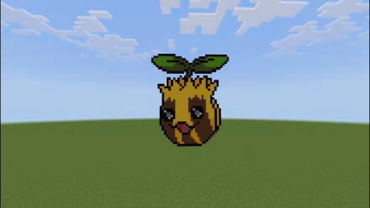 How to make Sunkern Pixel Art in minecraft - YouTube