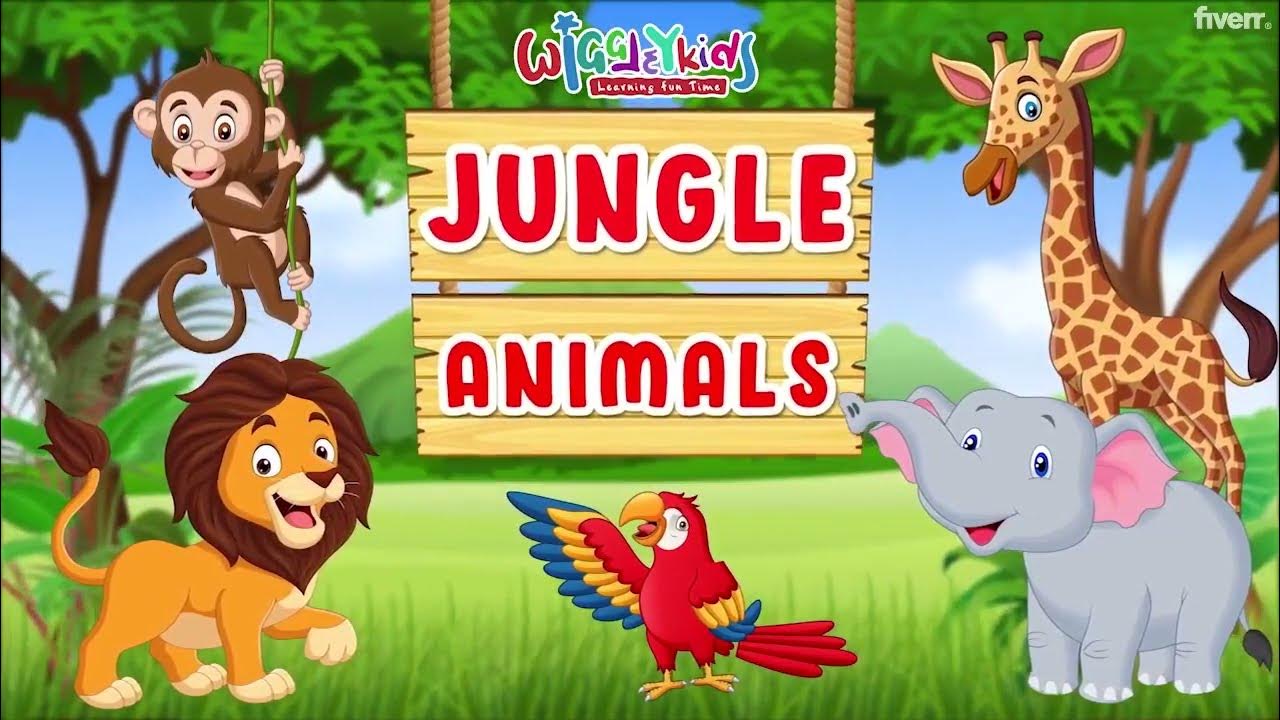 farm and wild animals names ll learn sounds ll learning jungle animals ...