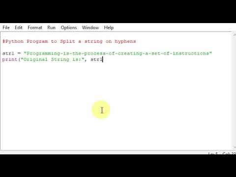 Python Program to Split a string on hyphens - YouTube