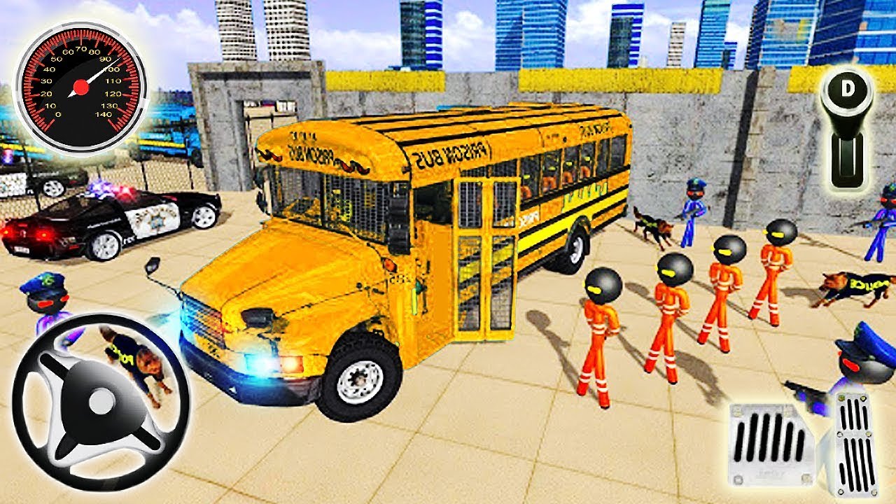 Prisoner Police Bus Driver - Stickman Bus Car Driving Simulator ...
