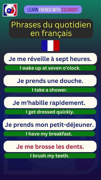 Daily routine sentences in French 😏 #learnfrench - YouTube