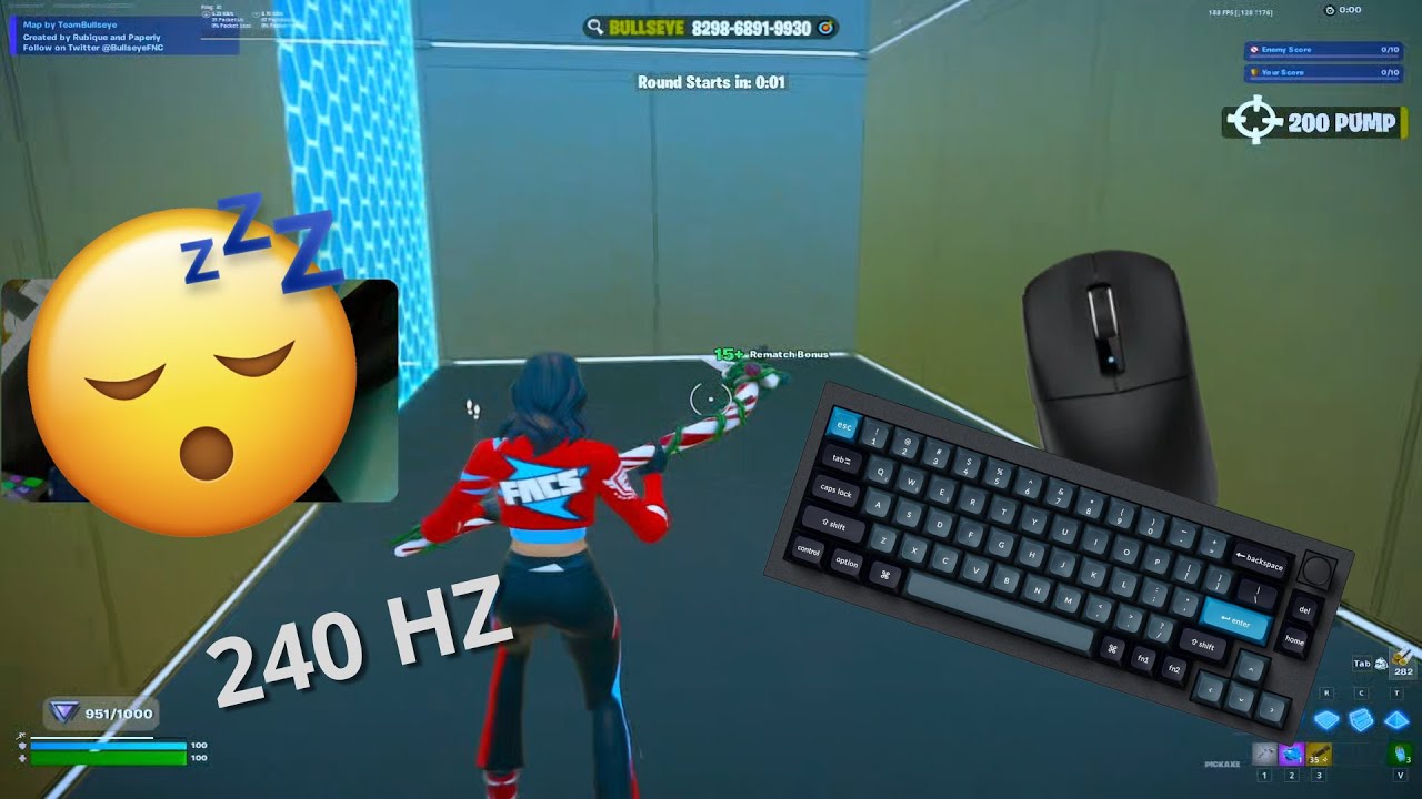 [4K] Fortnite ASMR Piece Control 240 hz Gameplay | Relaxing Keyboard ...