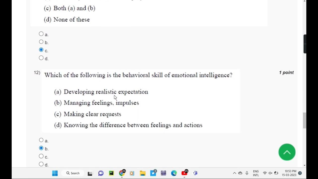 Emotional Intelligence | Assignment 7 | Week 7 | NPTEL Solution | Most ...