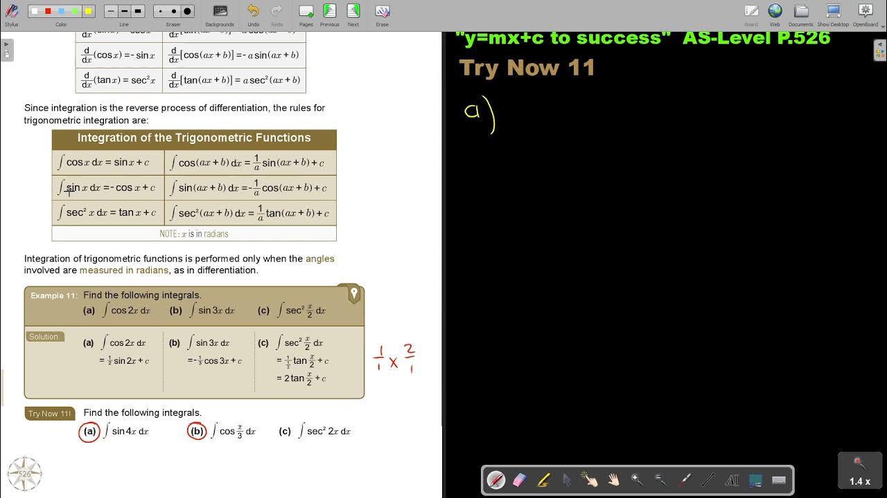 12 11 Further Integration Integration of Trigonometric Functions - Part ...