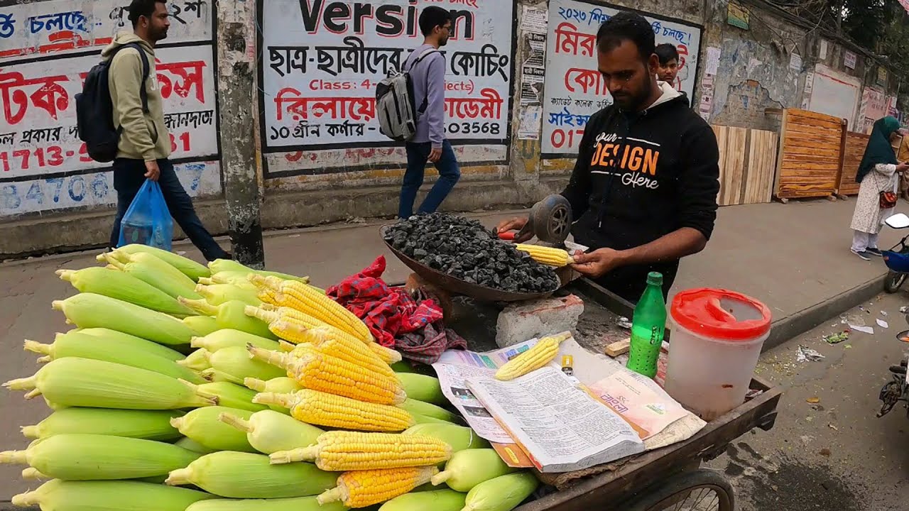 Street Style Bhutta Recipe | Roasted Corn🌽 Bangladeshi street food ...