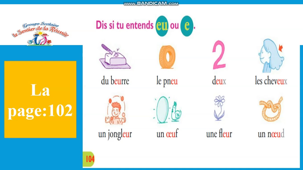lecture - " q k ch" page : 102, " eu oeu" page: 104 et "eau" page: 110 (Taoki et compagnie ...