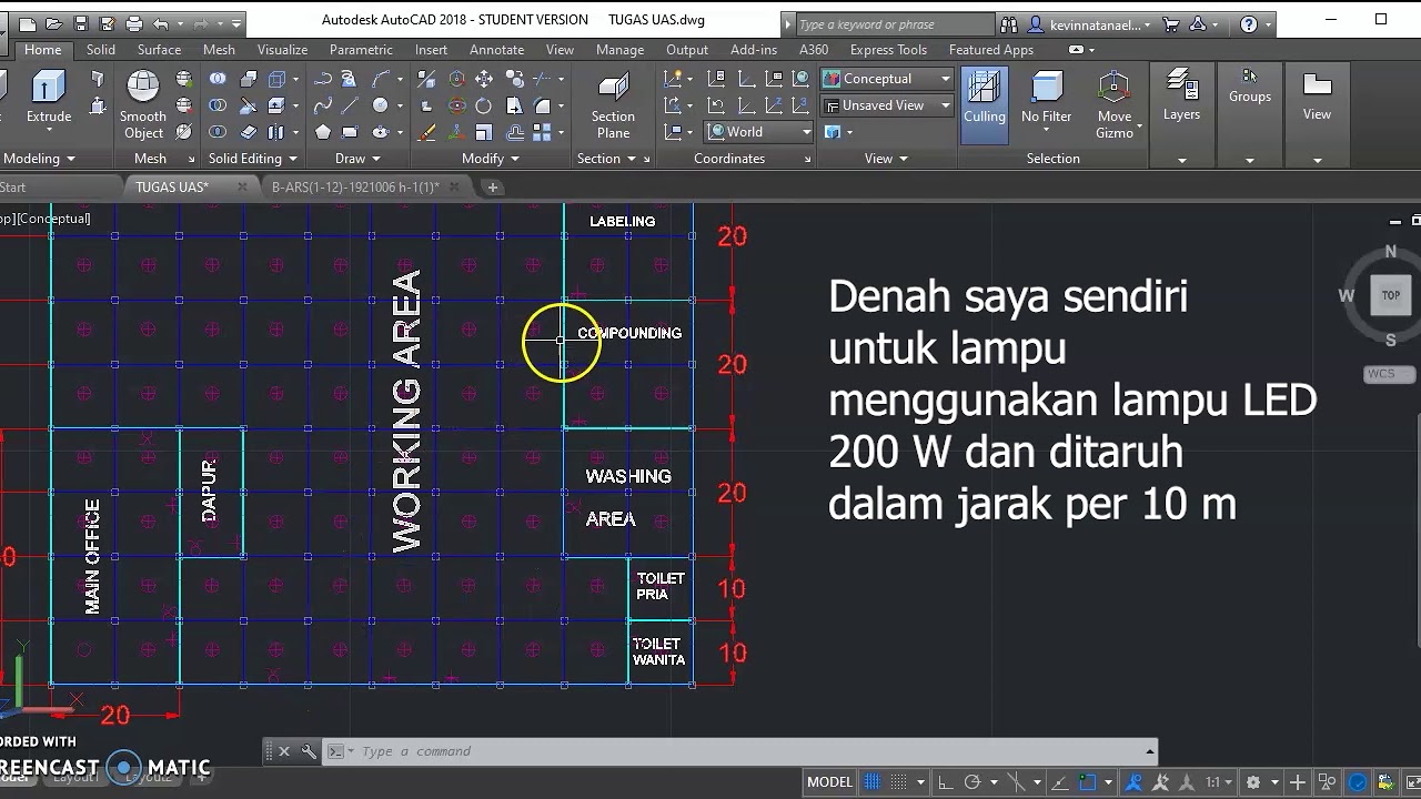 Tutorial Autocad | Membuat Titik Lampu 3D - YouTube