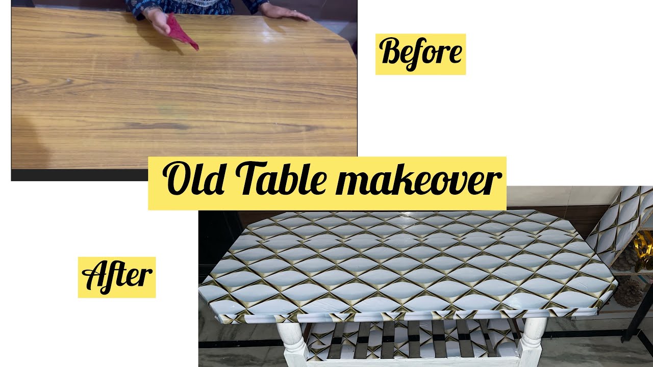 Transforming my old table || DIY table makeover idea #youtubevideos # ...