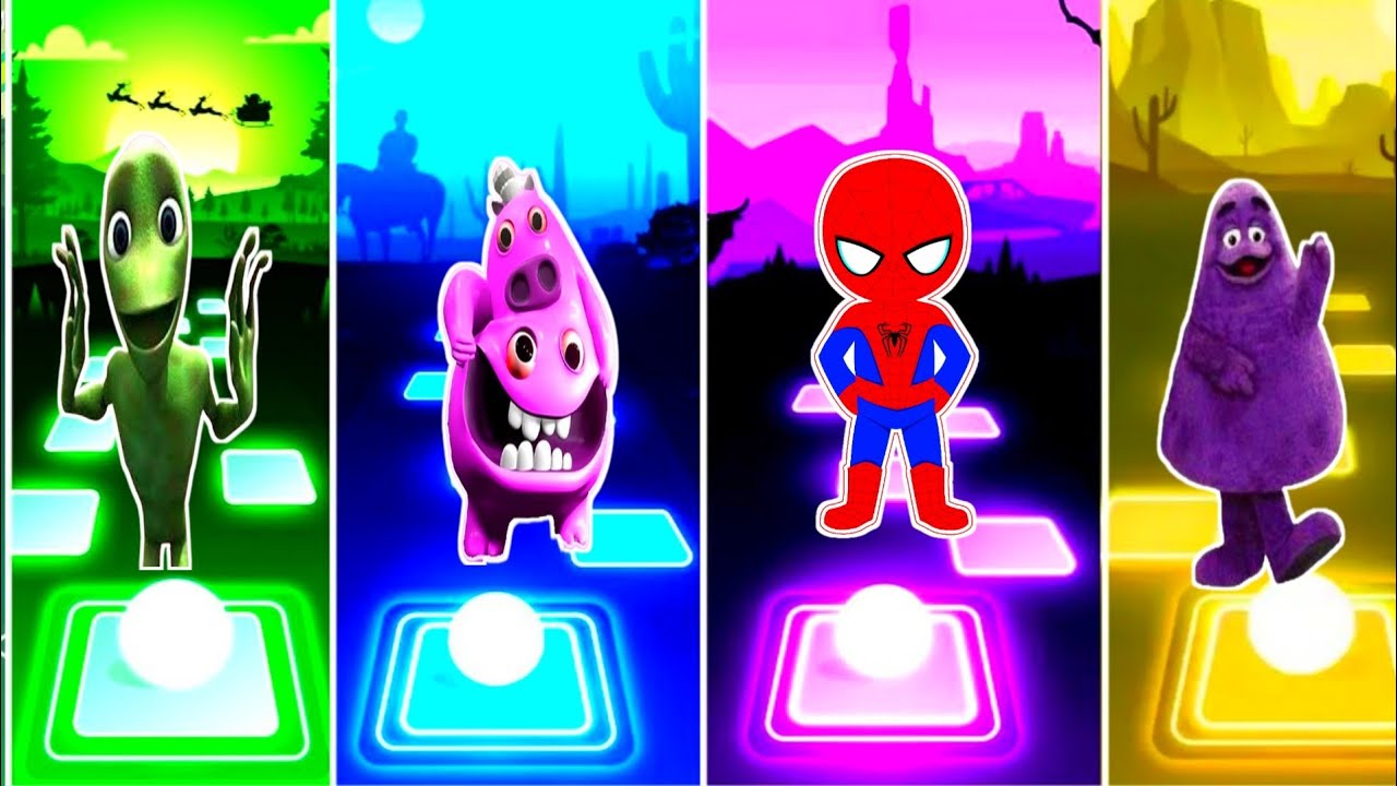 Alien Dance🆚CHEF PIGSTER🆚Spider Man 2D🆚The Grimace Shake McDonald’s ...