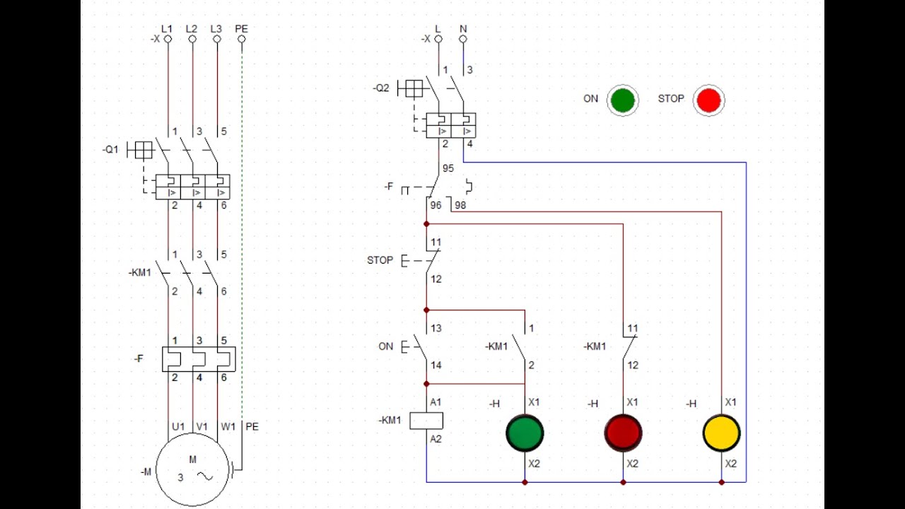 Arranque directo de Motor Trifásico - Controles Industriales - CADe ...