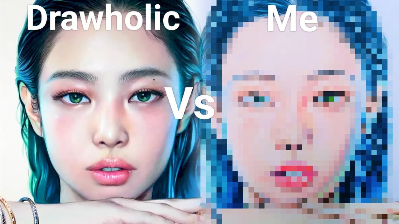 Drawholic vs Me | Drawing Blackpink Jennie @drawholic @BLACKPINK - YouTube