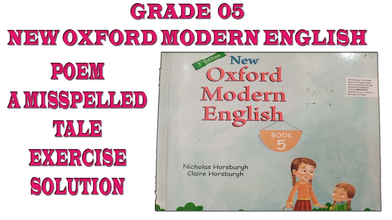 CLASS 5 NEW OXFORD MODERN ENGLISH POEM A MISSPELLED TALE EXERCISE ...
