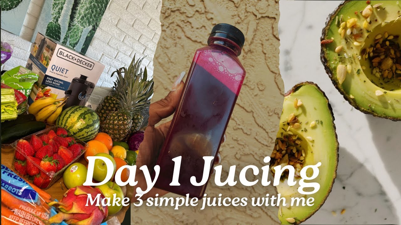 Day 1 juicing | Make 3 simple juices with me - YouTube