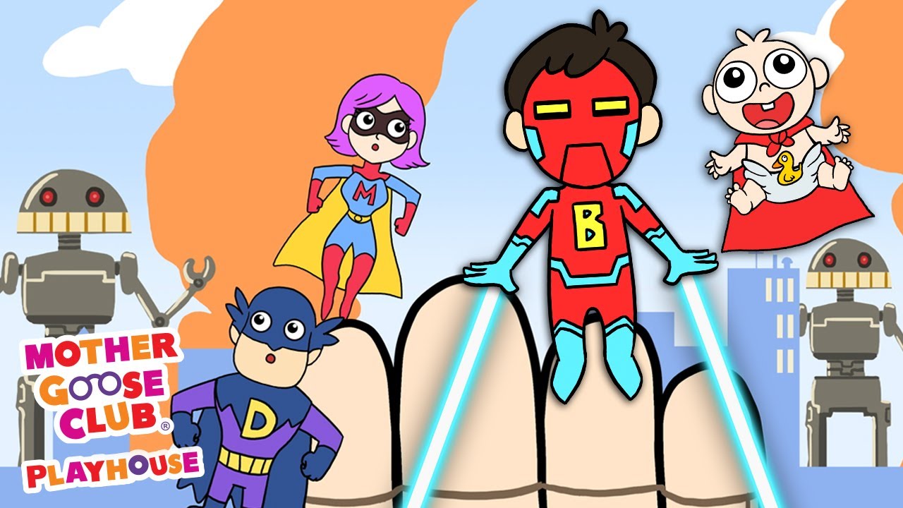 Hero Finger Family + More | Mother Goose Club Nursery Rhyme Cartoons ...