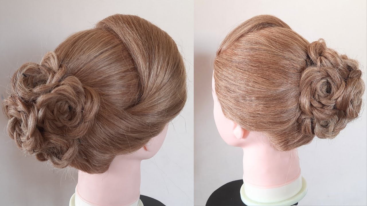 Amazing rose bun hairstyle for any occasion | Hairstyle | Hairstyle ...