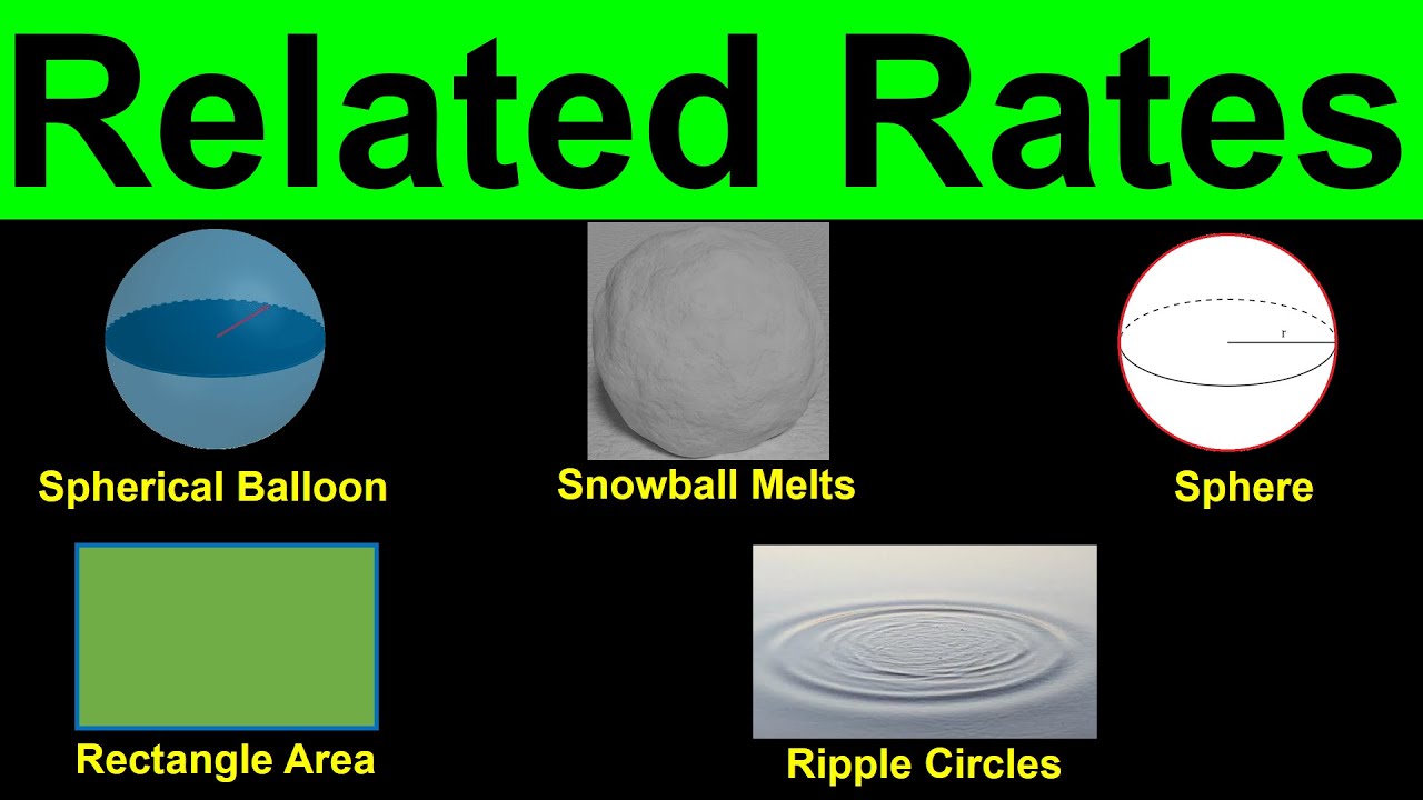 Related Rates | Spherical Balloon, Ripple Circles, Rectangle, Sphere ...