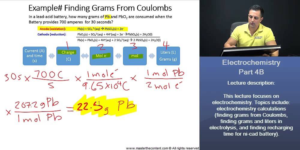 PCAT: Sample Problem + Method to Finding Grams From Coulombs - YouTube