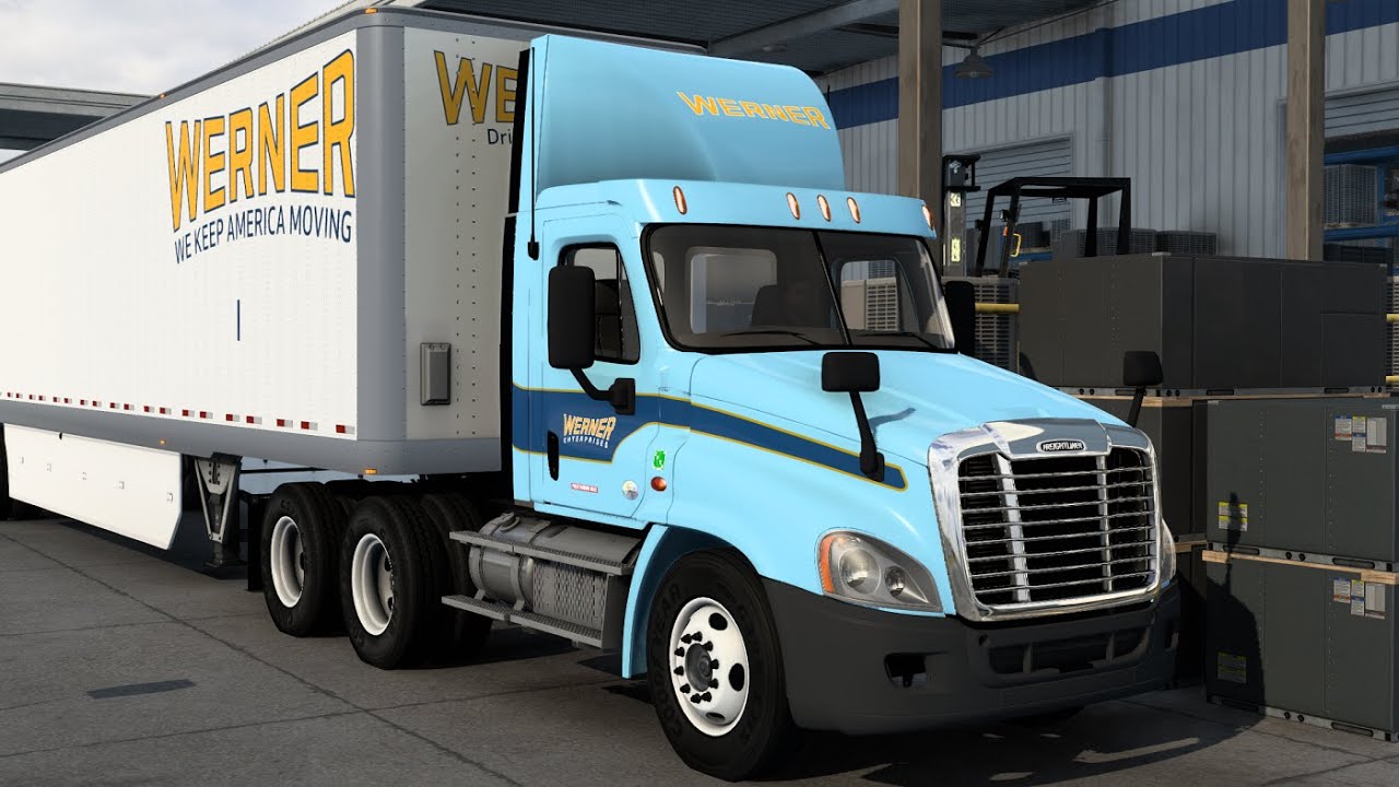 ATS freightliner cascadia 1st gen werner trucking - YouTube