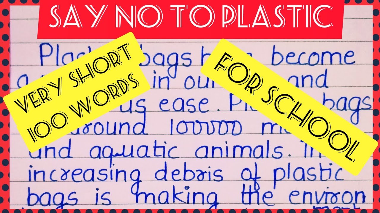 Say no to plastics for class 12th student, say no to plastic #essay # ...
