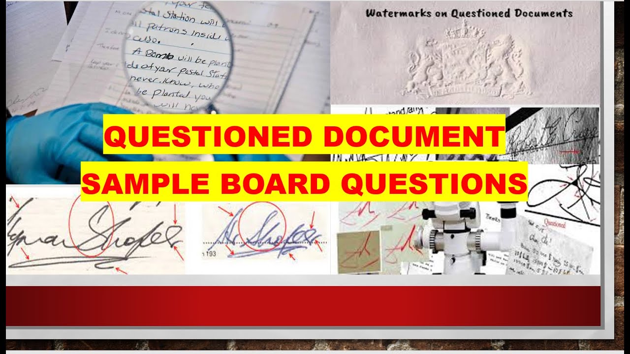 QUESTIONED DOCUMENT SAMPLE BOARD QUESTIONS - YouTube