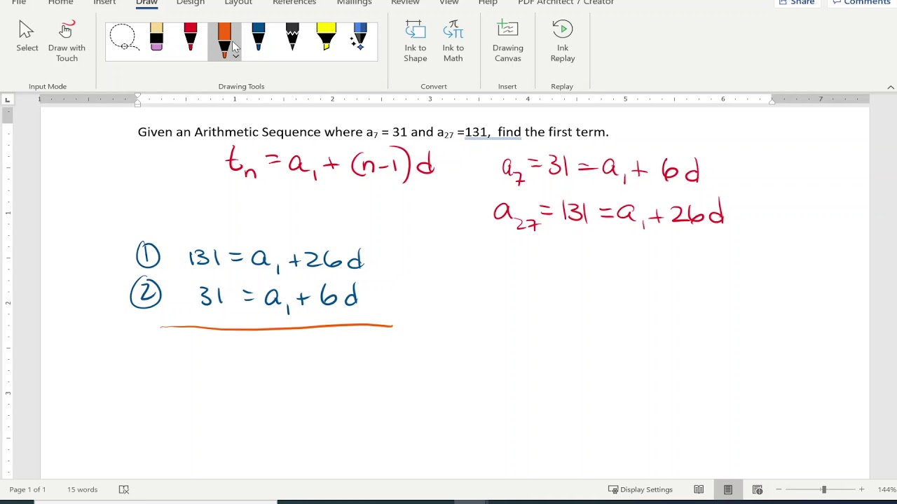 Arithmetic Sequence Problems YouTube Arithmetic Sequence Problems YouTube