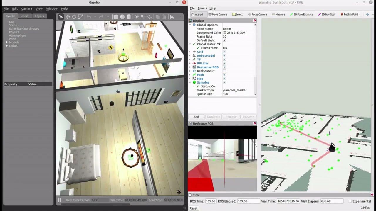 Sample Based Exploration & Path Planning using Kobuki Turtlebot - YouTube
