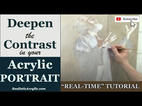 Deepen the Contrast in Your Acrylic Portrait| REALISTIC PAINTING ...