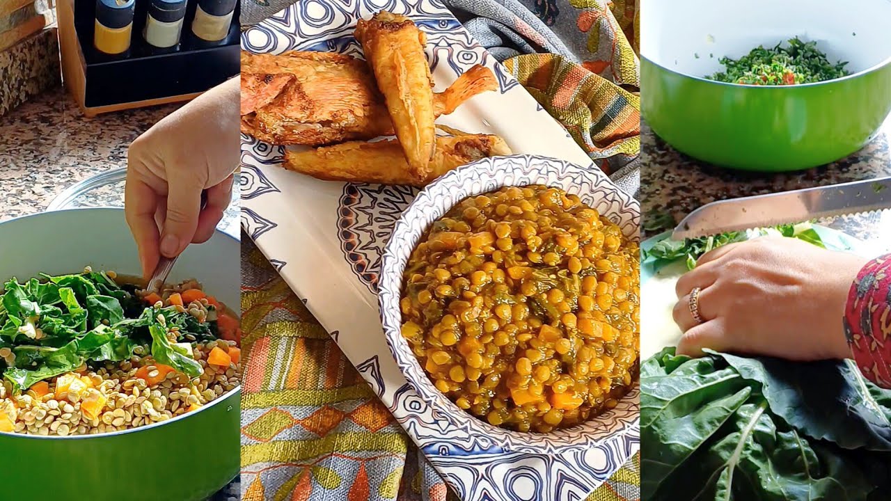 Cook With Me : العدس بالخضر و السلق /moroccan food/tabkh maghribi - YouTube