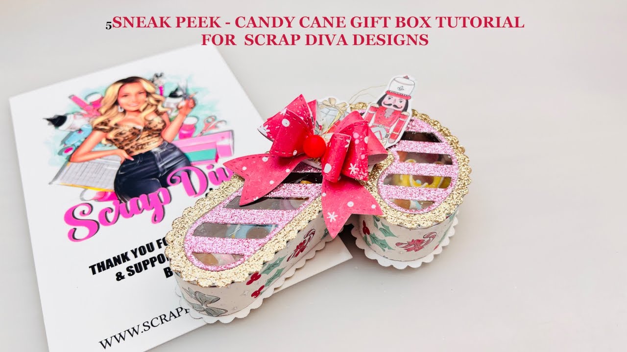 Sneak Peek Candy Cane Gift Box Tutorial #scrapdivadesigns @ScrapDiva29 ...